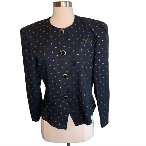 Vintage | Jackets & Coats | Vintage 8s Stuart Alan Petites Metallic ...